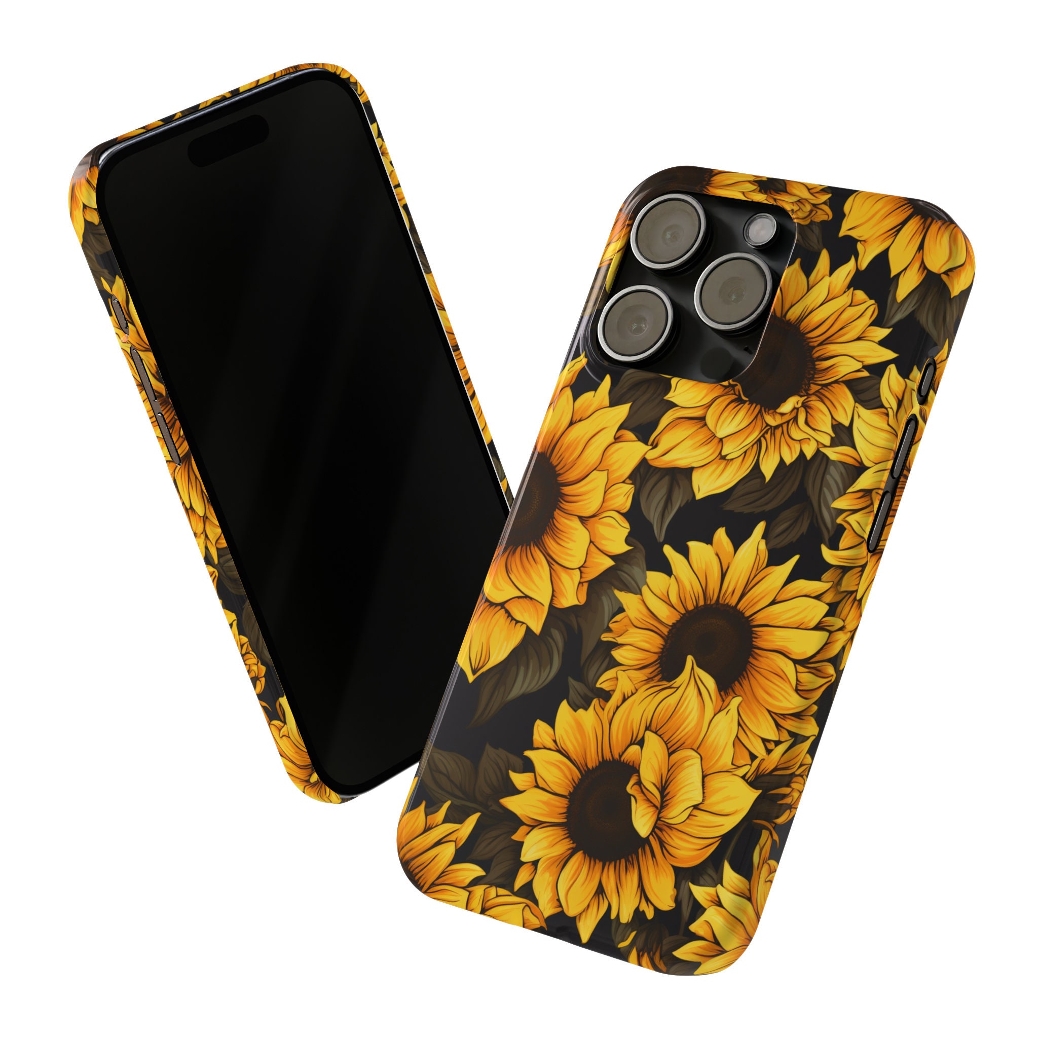 Custom Floral Phone Case, iPhone 15, 14, 13, 12, 11, Sunflower, Gift ...