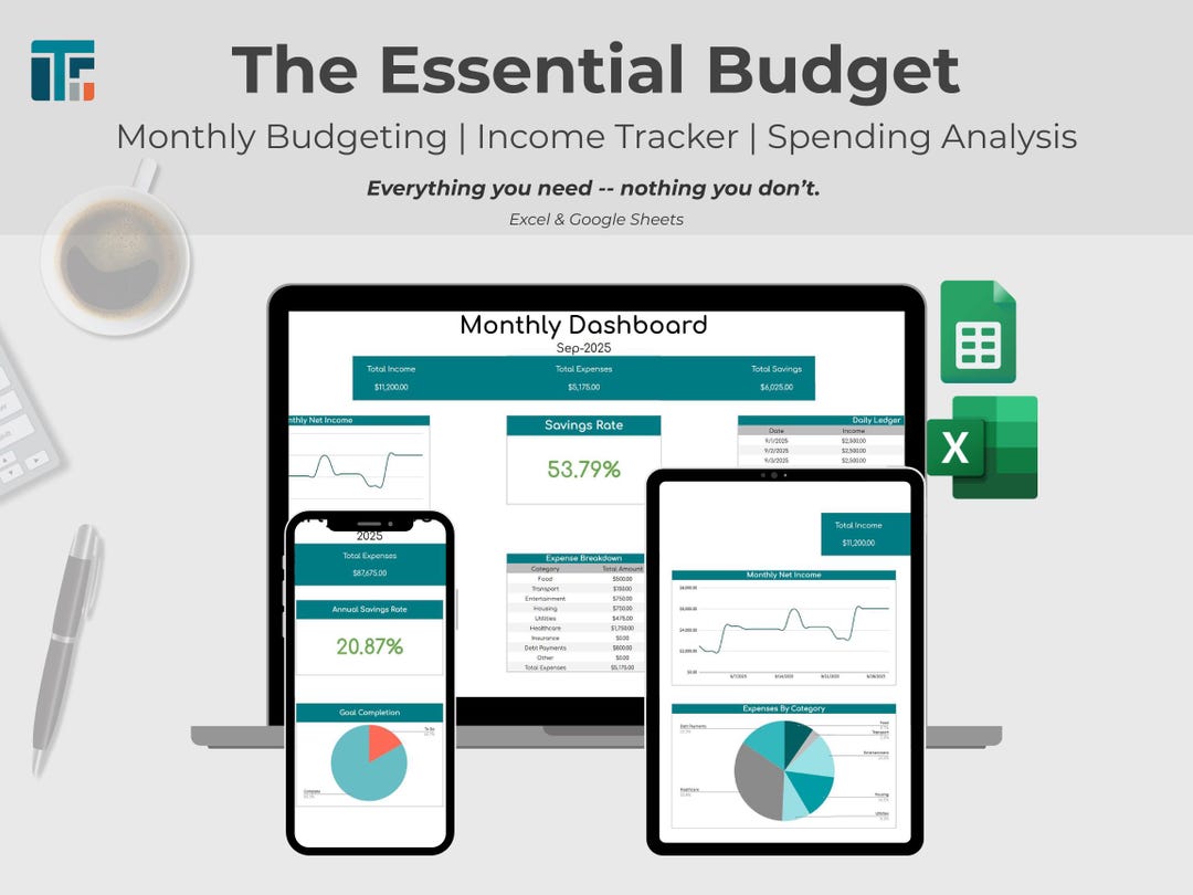 The Essential Budget – Monthly Budget Planner | Income Tracker ...