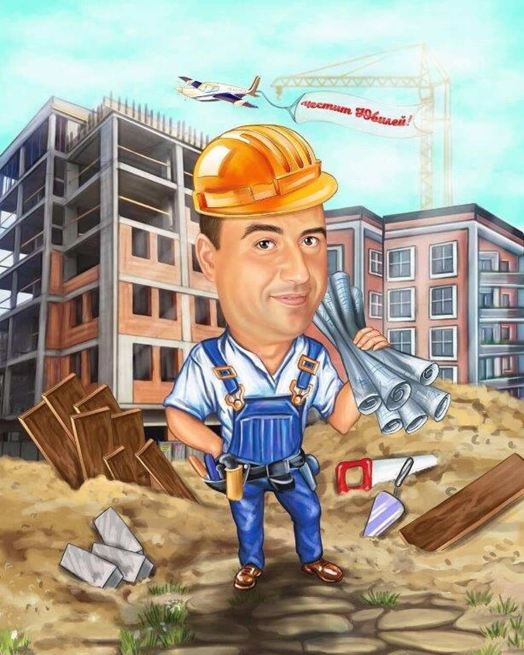 Engineer Caricature| Hand-drawn Digital Caricature| Engineer Gift ...