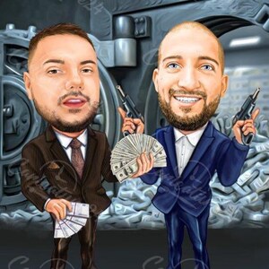 Banker Caricature| Hand-drawn Digital Caricature| Banker Gift ...