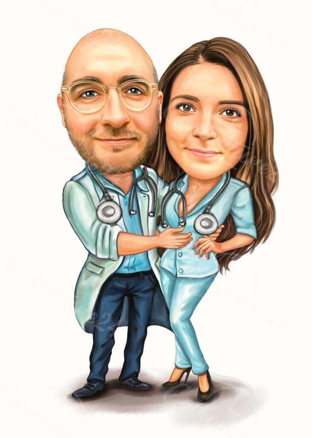 Custom Doctor Caricature Portrait From A Photo | Funny Doctor ...