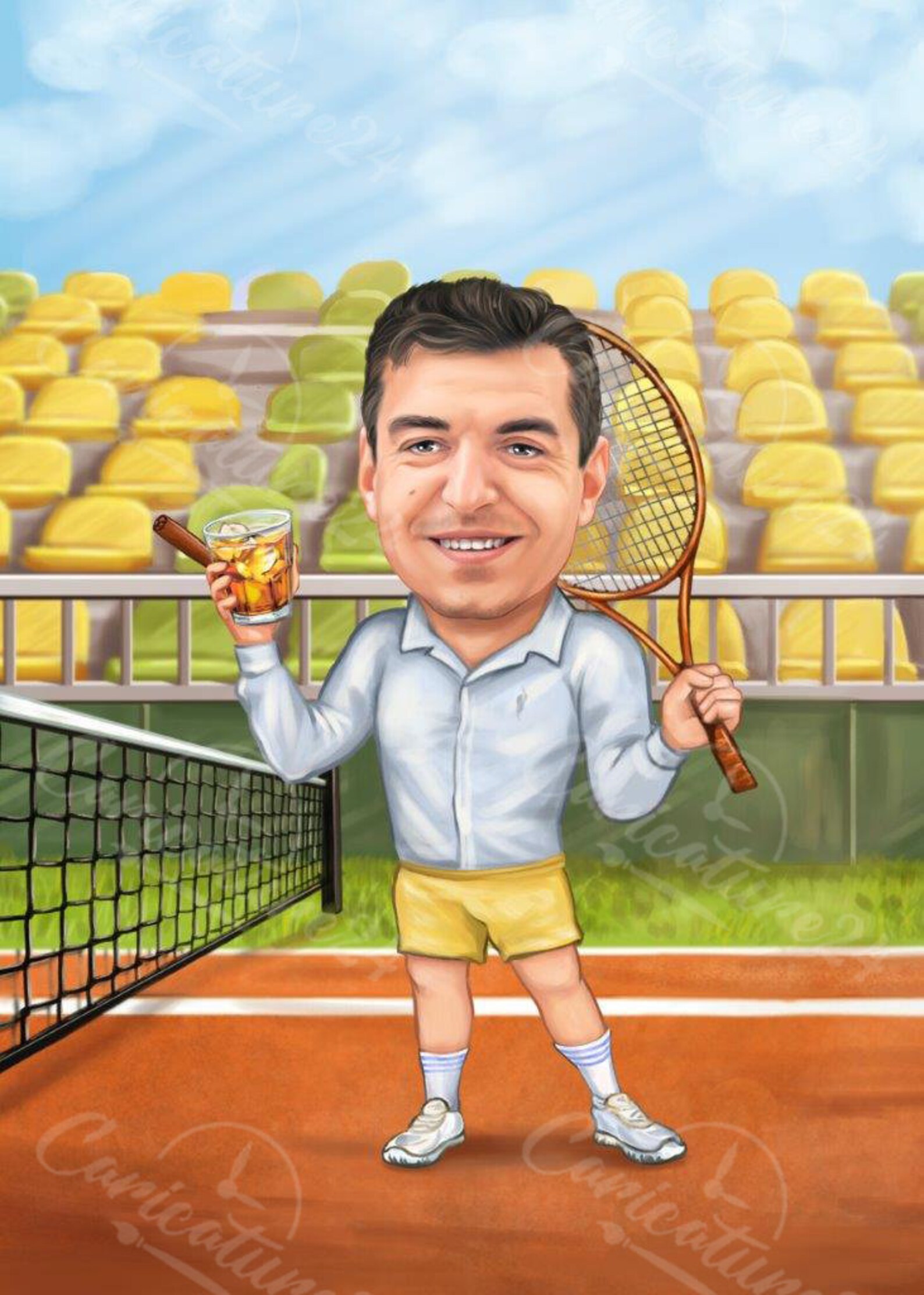 Tennis Player Caricatures | Fully Customized Tennis Player Caricature ...