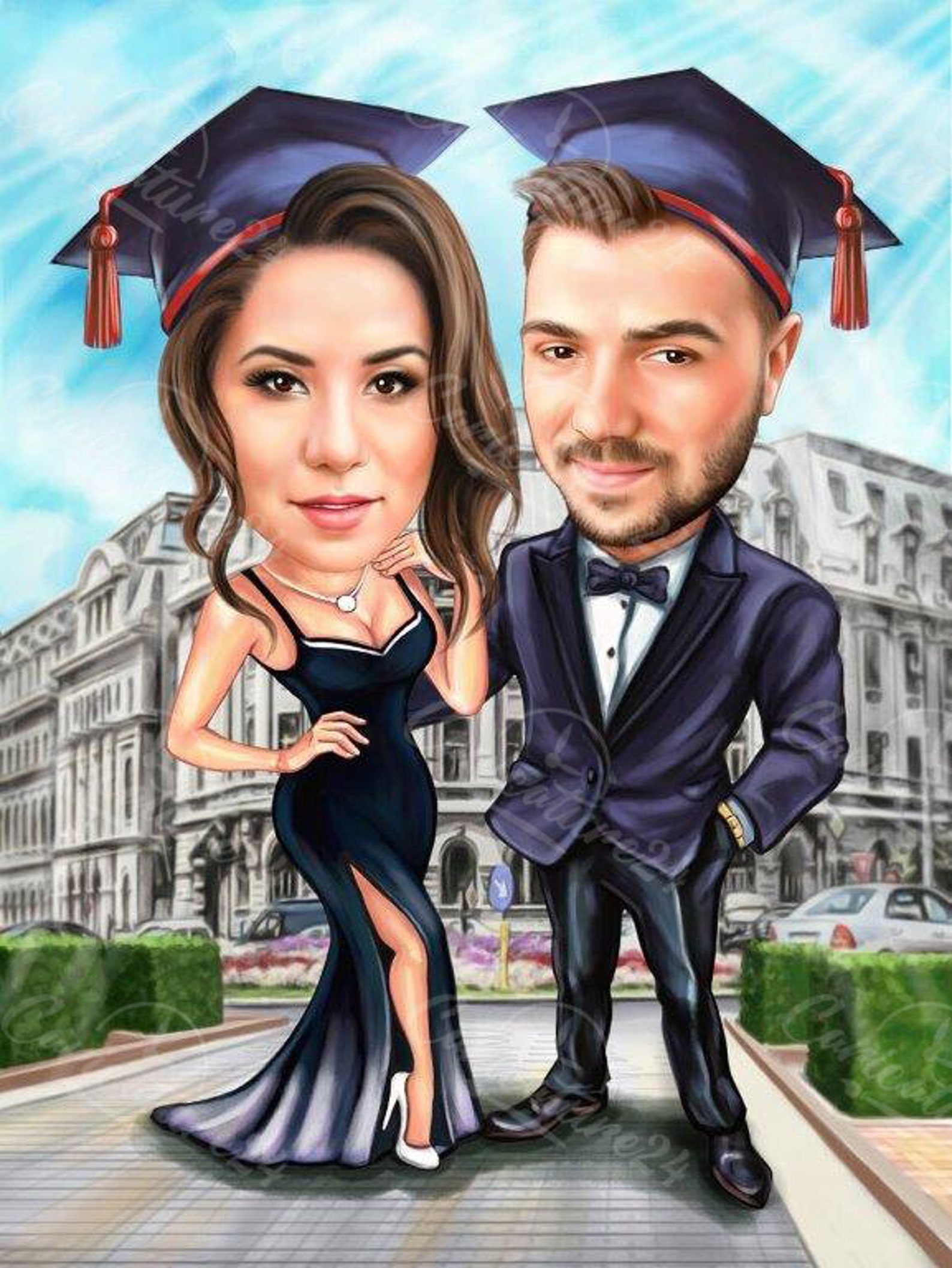 Graduation Caricature, Graduation Portrait, Caricature From Photo ...