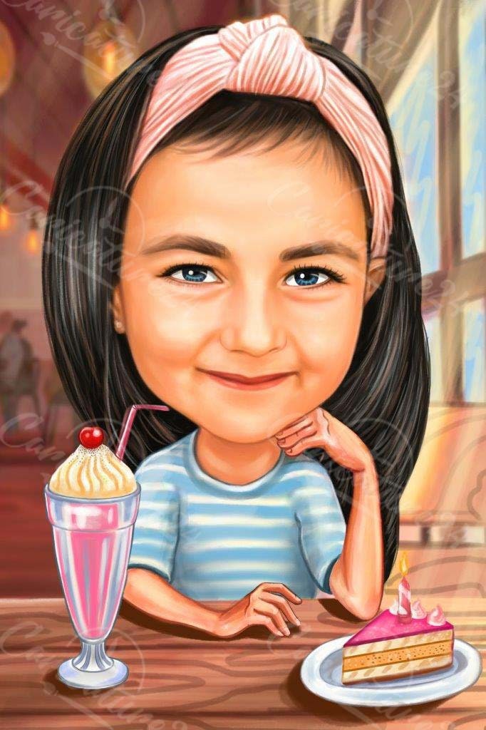 Baby Girl Caricature | Birthday Caricature| Hand-drawn Caricature ...