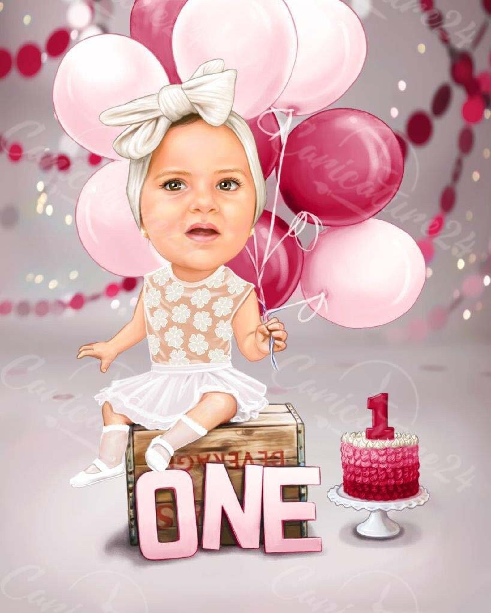 Baby Girl Caricature | Birthday Caricature| Hand-drawn Caricature ...