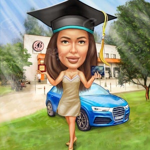 Custom Graduation Portrait Art - Personalized Gift for Graduates - Etsy