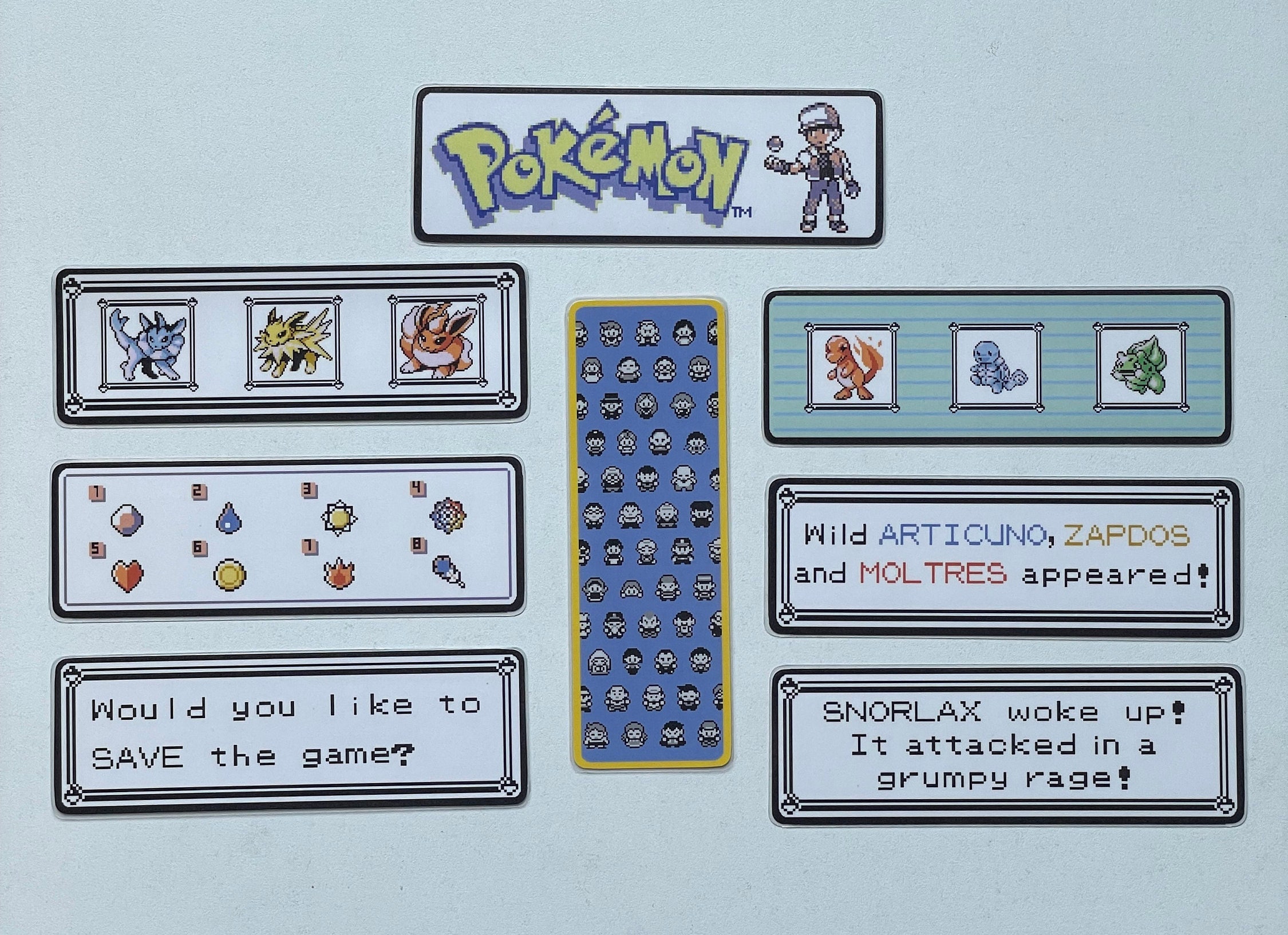 Pokemon Bookmarks Pokemon Red,pokemon Blue,pokemon Yellow Bookmarks ...