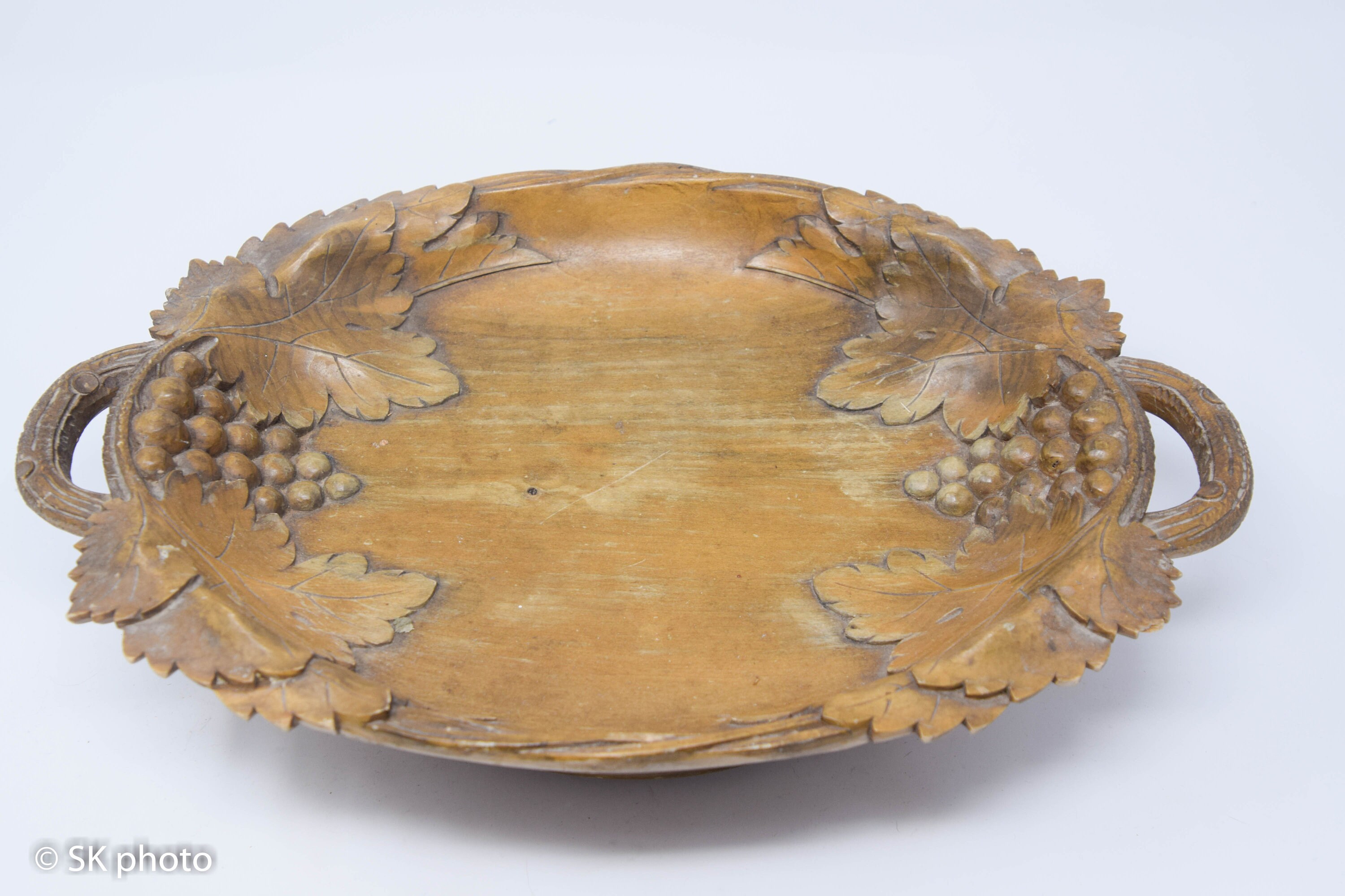 Vintage Music Box Bowl Carved Wood Grape Motif - Etsy