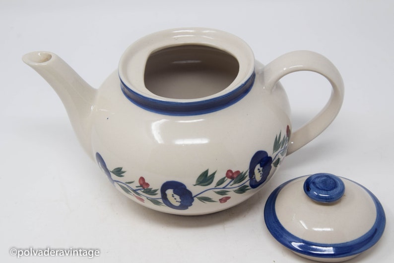 Designpac Inc Vintage 5 Cup Teapot Blue and Pink Free Shipping - Etsy