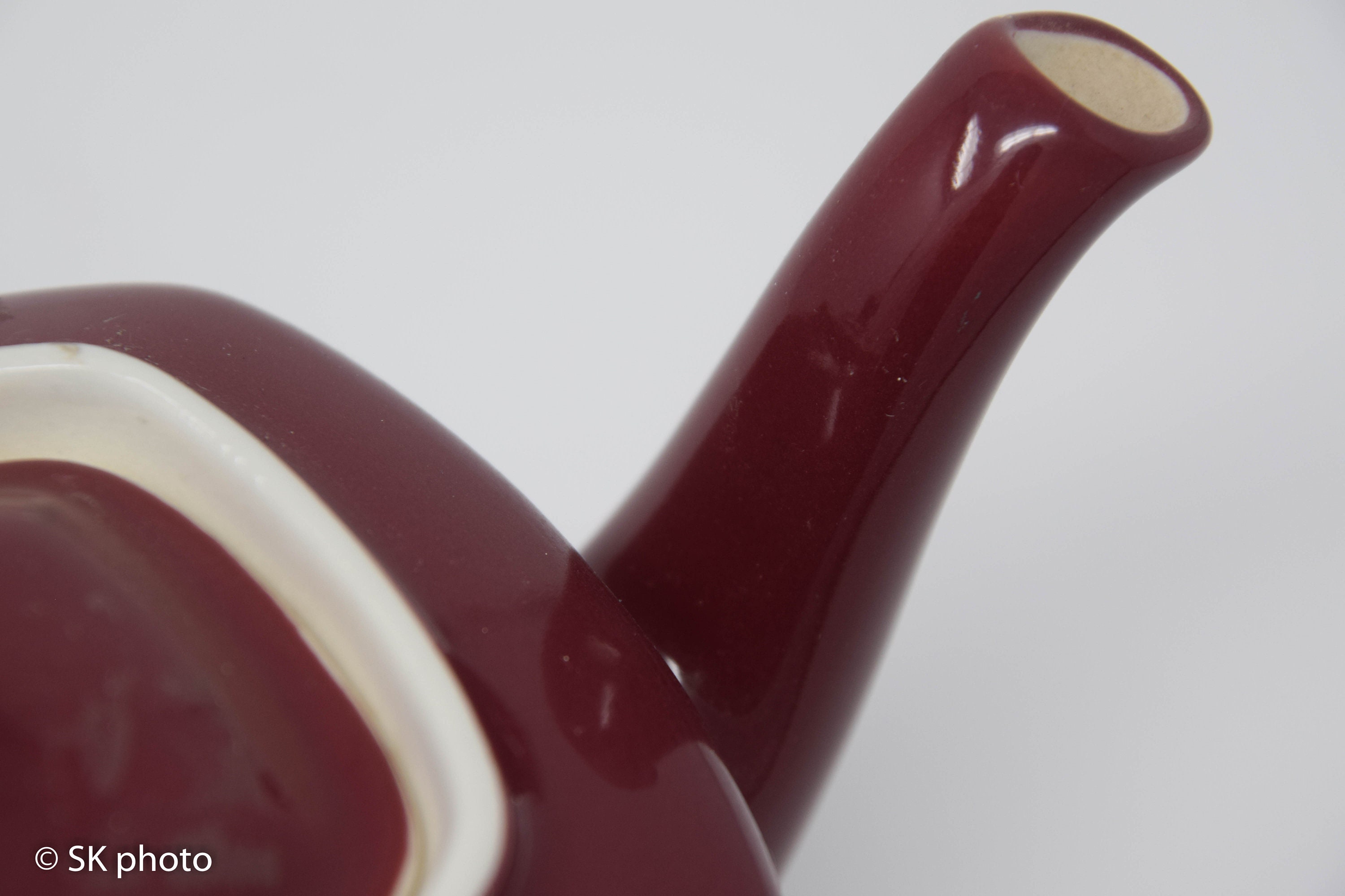 Vintage Hall Teapot, Made in USA, Burgundy Color, 1940's - Etsy