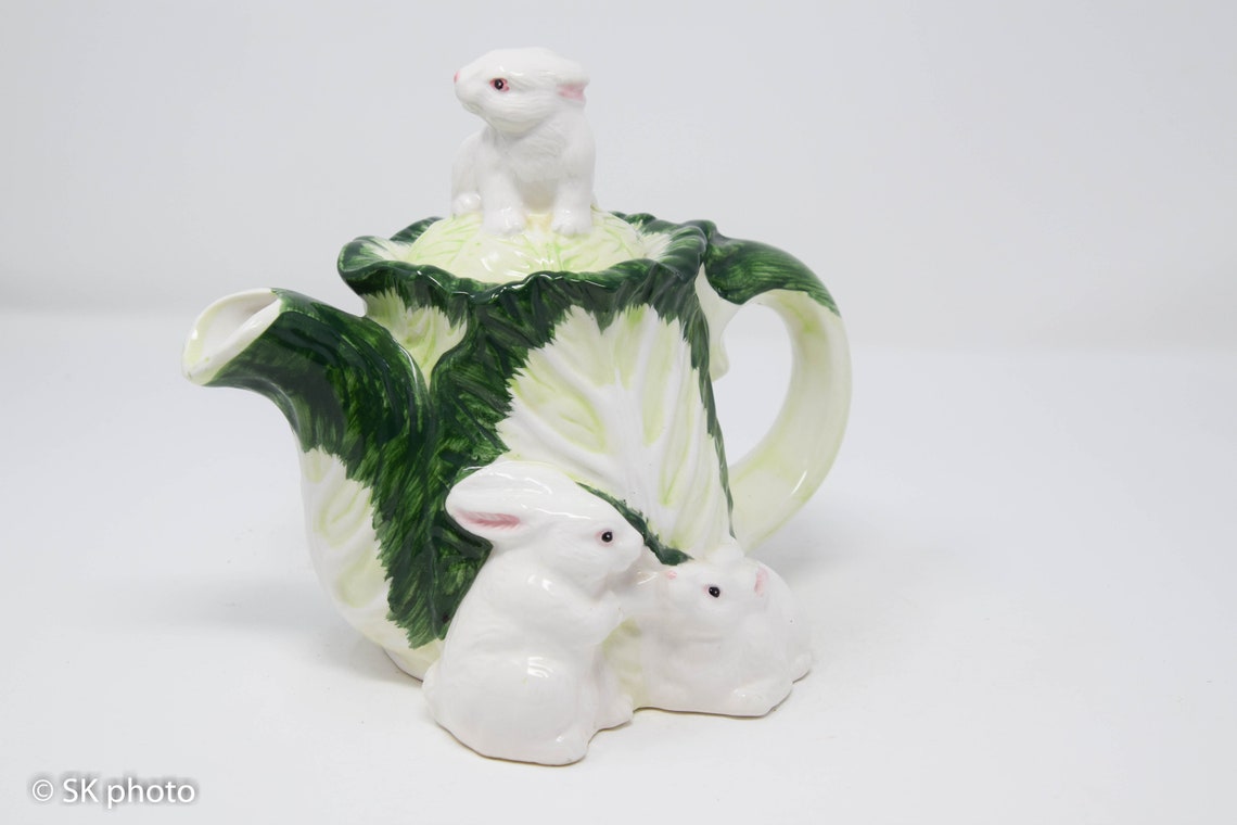 Vintage Enesco Bunny Rabbit Teapot Rabbit Cabbage Patch | Etsy