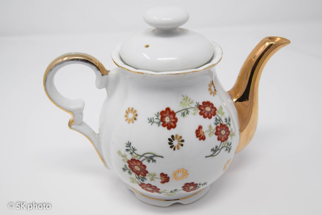Vintage English Porcelain Teapot - Etsy