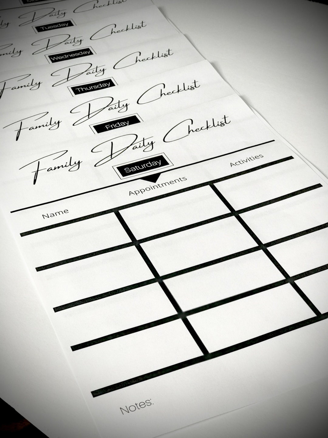 Family Checklist Printable - Etsy