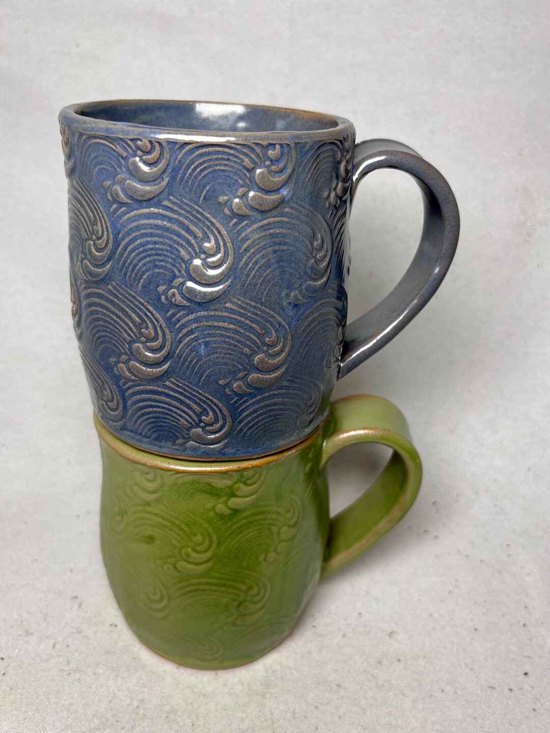 16 Oz Ceramic Handmade Wave Ocean Zen Mug - Etsy