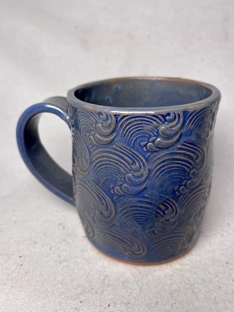 16 Oz Ceramic Handmade Wave Ocean Zen Mug - Etsy