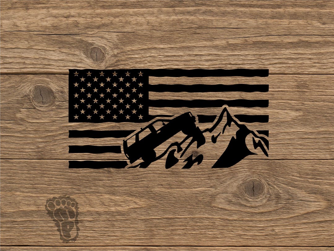 1st Gen Toyota 4runner on Mountain With Flag Vinyl Decal - Etsy