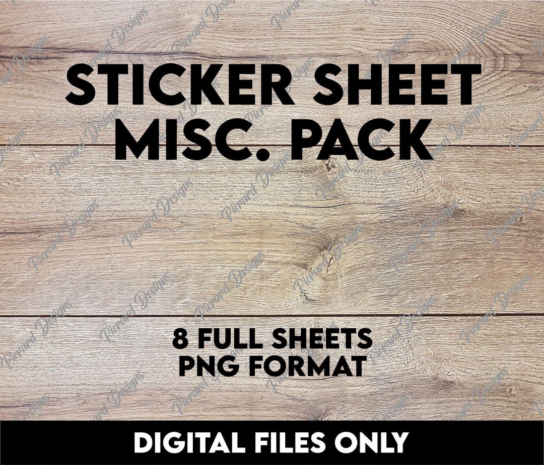 8 Printable Sticker Sheets Bundle | PNG for Cricut and Cutting Machines ...