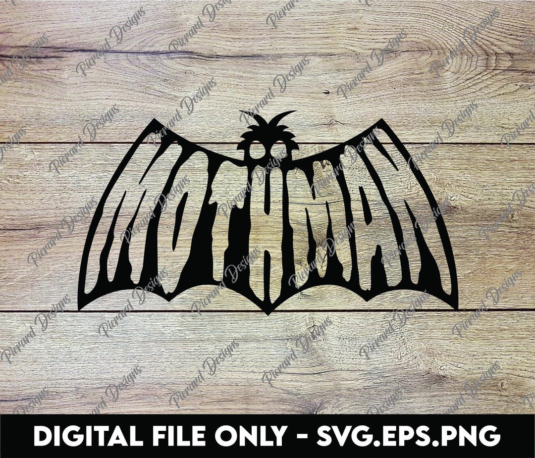 Mothman Wings Logo Decal | Cryptid Head in Wing Design - SVG, PNG, EPS ...