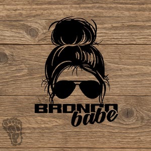 Ford Bronco Babe Messy Bun Vinyl Decal - Etsy