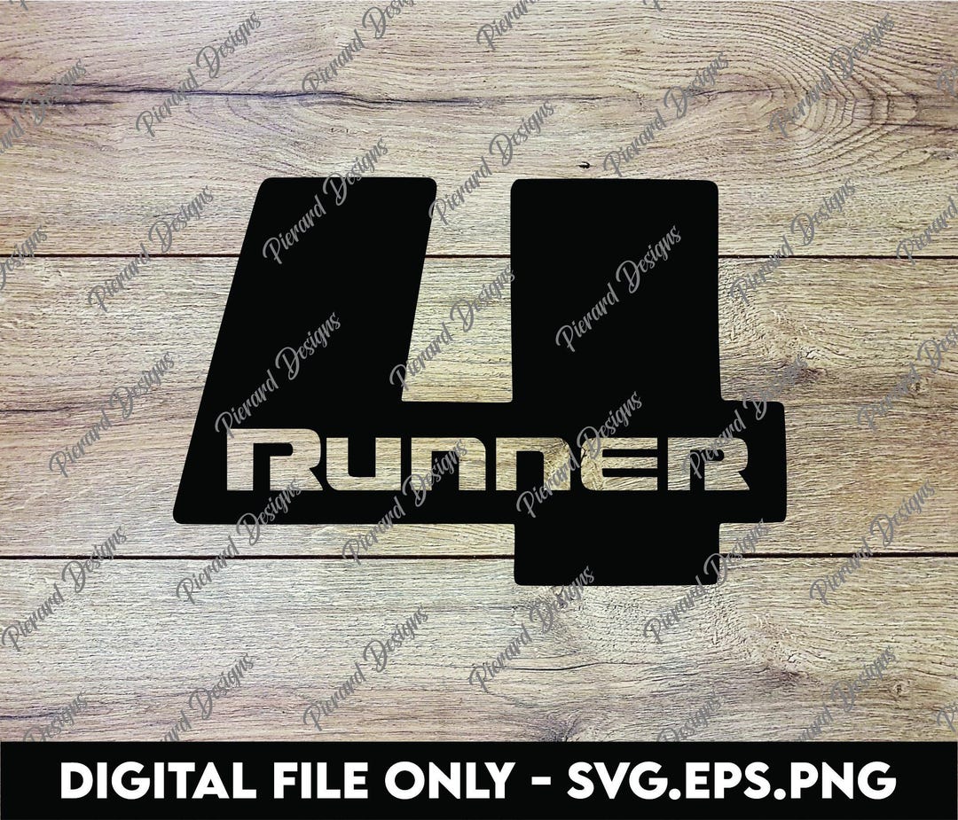 4runner Logo – Bold “4” With Runner Text Cut File - SVG, PNG, EPS ...