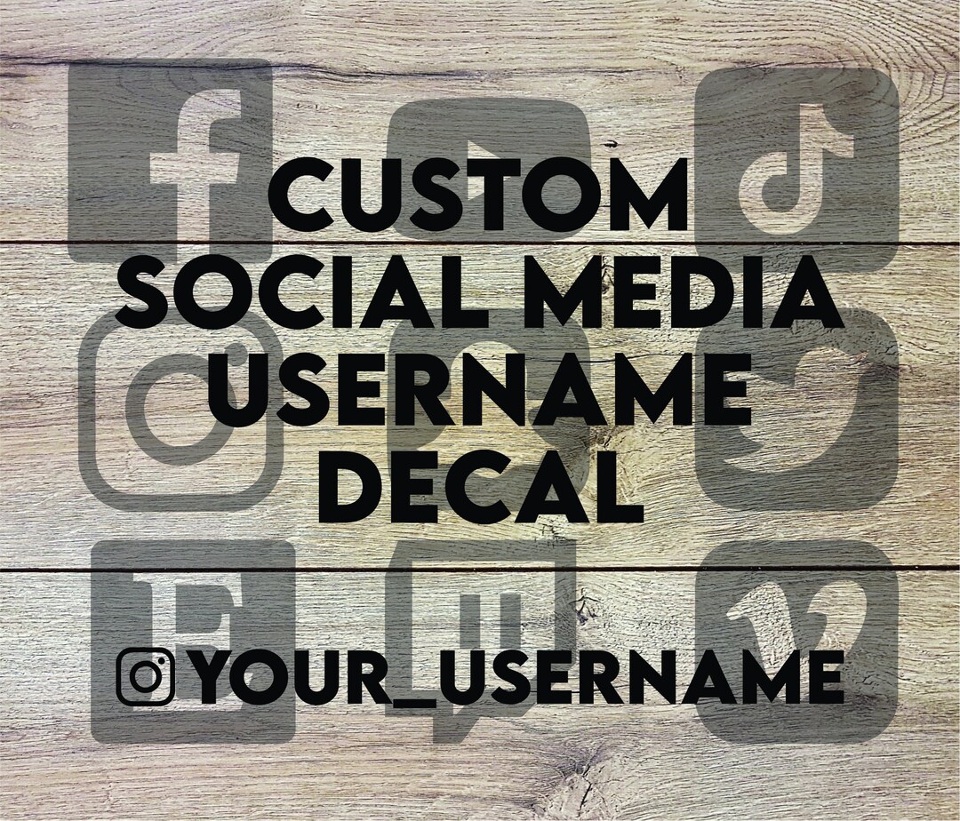 Custom Social Media Username Vinyl Decal - Etsy