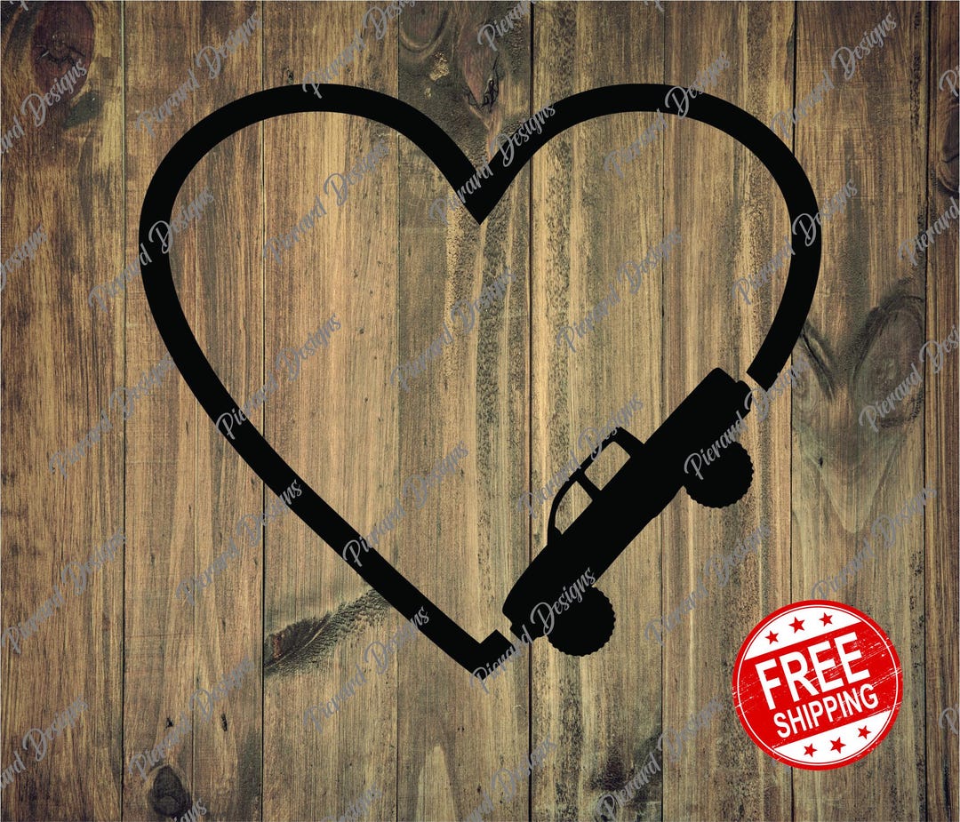 Heart Outline With 3rd Gen Tacoma 4 Door Decal – Love My Truck Vinyl ...