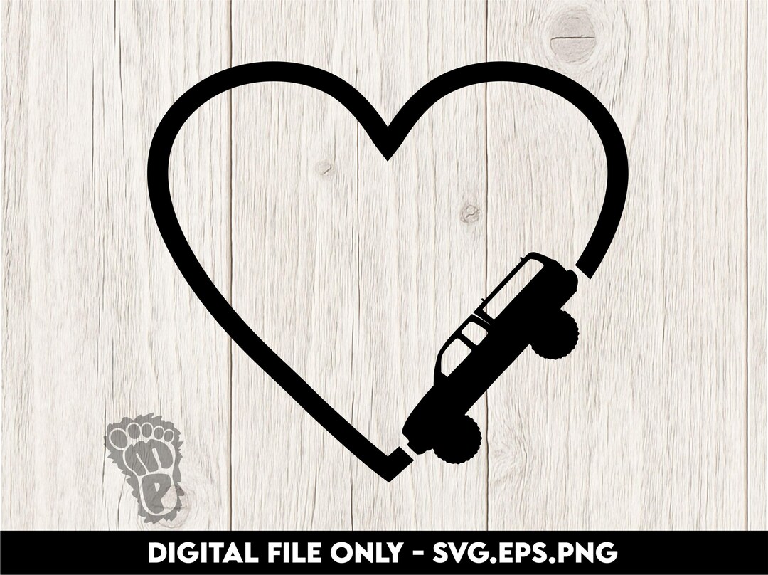 Tacoma Truck Heart Silhouette: SVG, PNG, EPS Digital Files - Etsy