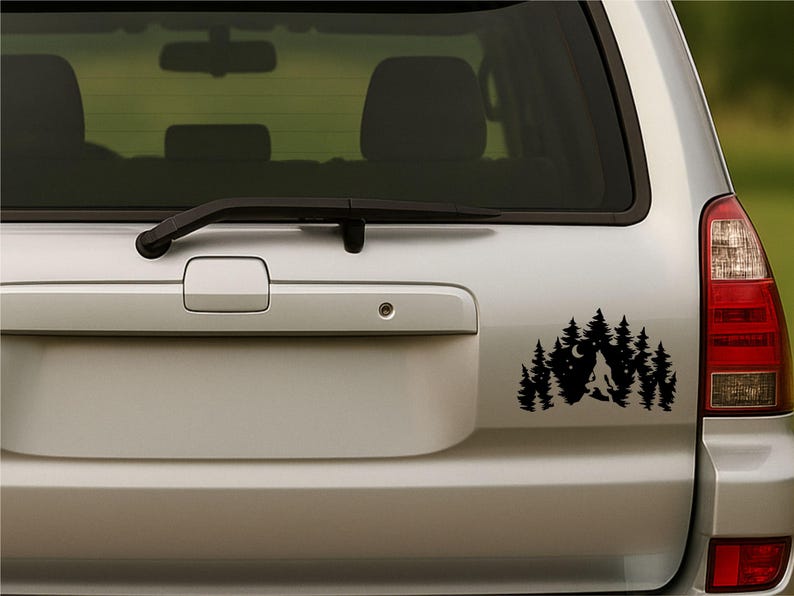 Dogman Forest Silhouette | Cryptid Decal | Dogman Howling at Moon ...