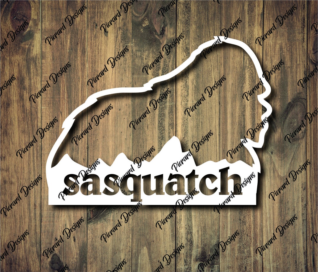 Bigfoot Sasquatch Text Knockout of Mountains Vinyl Decal - Etsy