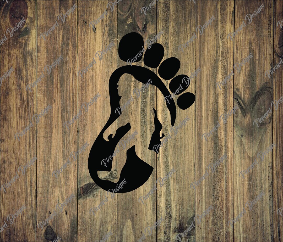 Bigfoot in Footprint Decal – Sasquatch Silhouette Cut Out of Cryptid ...