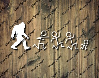Bigfoot Sasquatch Family Vinyl Decal - Etsy