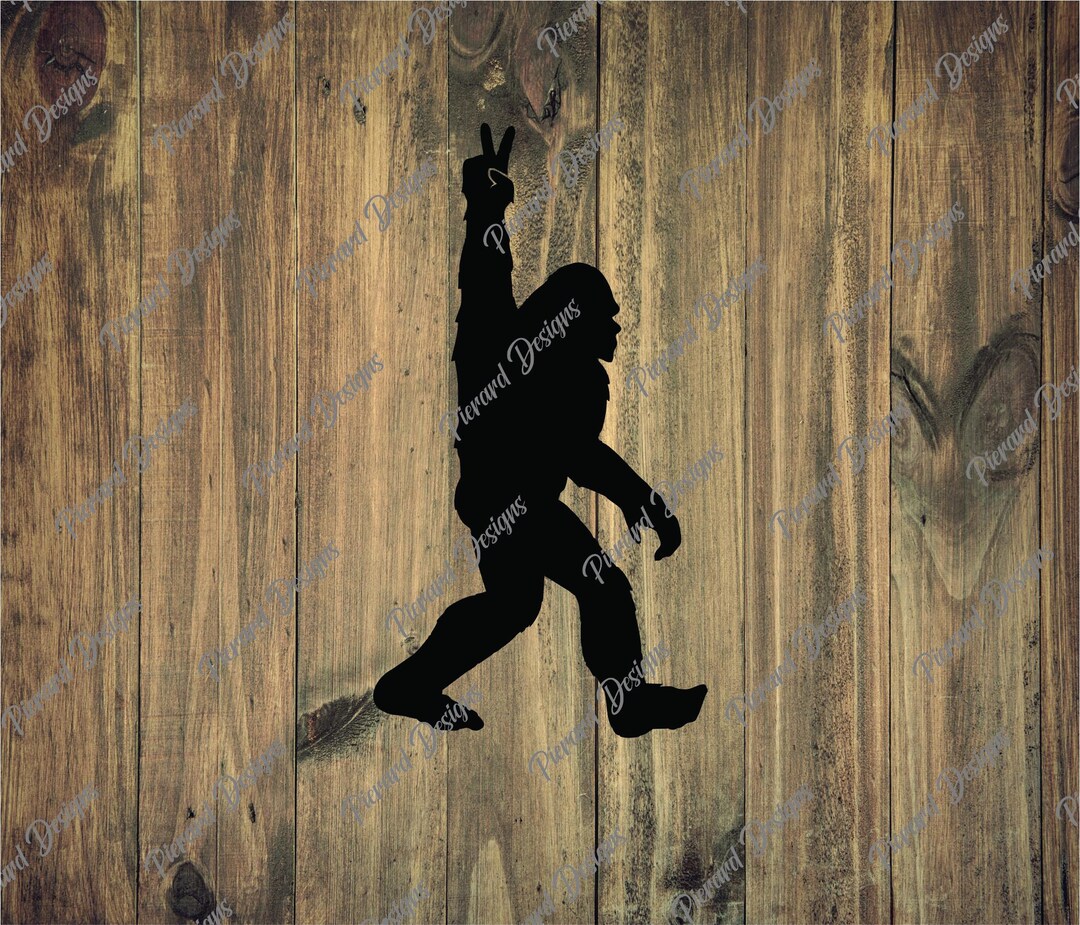 Bigfoot Peace Sign Silhouette Decal | Sasquatch 2-fingered Peace ...