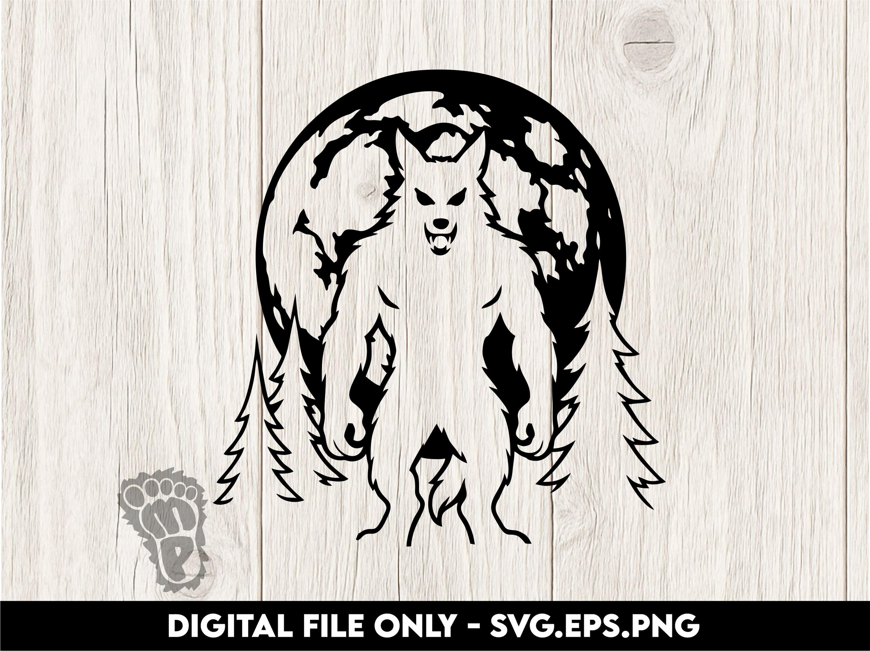 Dogman Moonlit Clipart: Cryptid Full Moon SVG, PNG, EPS (digital Files ...