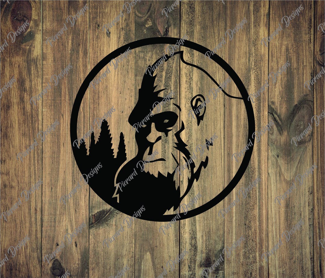 Circle Badge Bigfoot Sasquatch Profile Vinyl Decal - Etsy