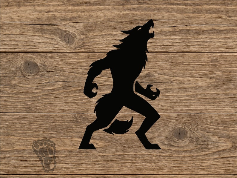 Fierce Dogman Silhouette Decal | Cryptid Werewolf Sticker | Dogman ...