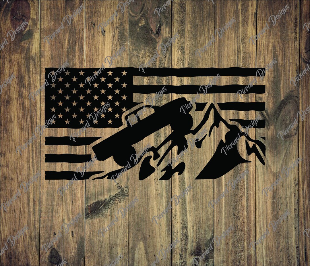 Tacoma Xtra Cab Mountain Flag Decal | 3rd Gen Toyota Truck Vinyl ...