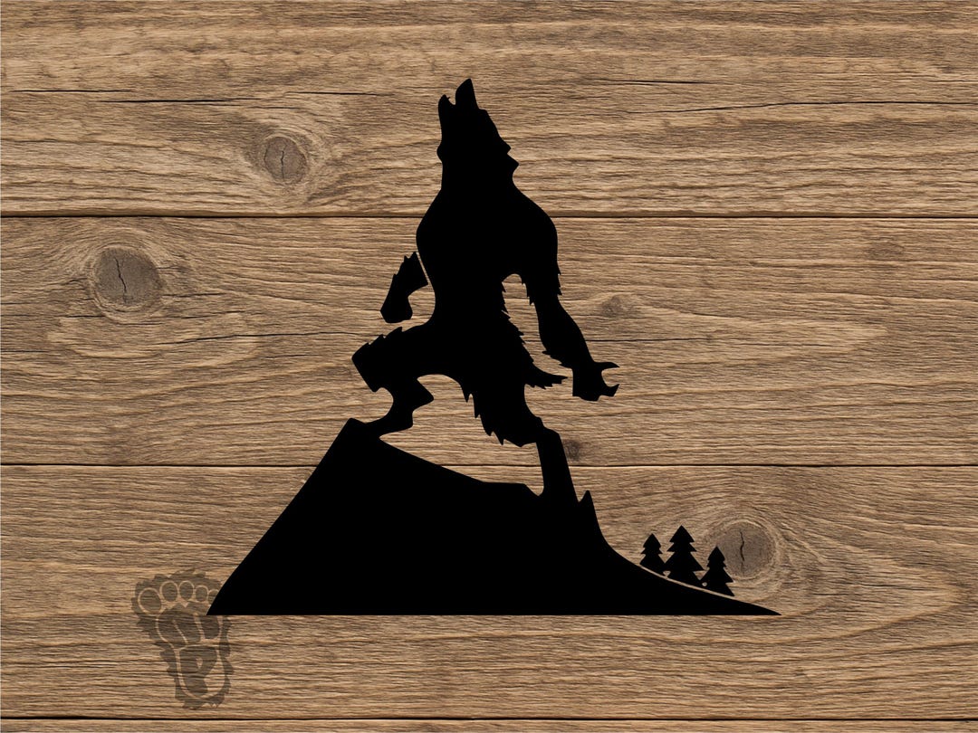 Dogman Cryptid Vinyl Decal Howling on Mountain - Etsy