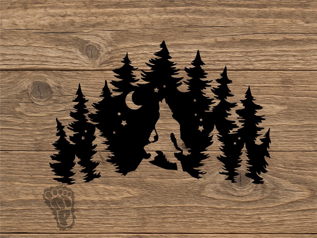 Dogman Forest Silhouette | Cryptid Decal | Dogman Howling at Moon ...