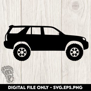 4th Gen Toyota 4runner - Side Silhouette Cut File - SVG, PNG, EPS ...