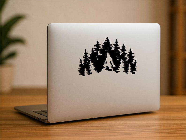 Dogman Forest Silhouette | Cryptid Decal | Dogman Howling at Moon ...