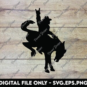 Bigfoot Sasquatch Cowboy Riding Ford Bronco Decal - SVG, PNG, EPS ...