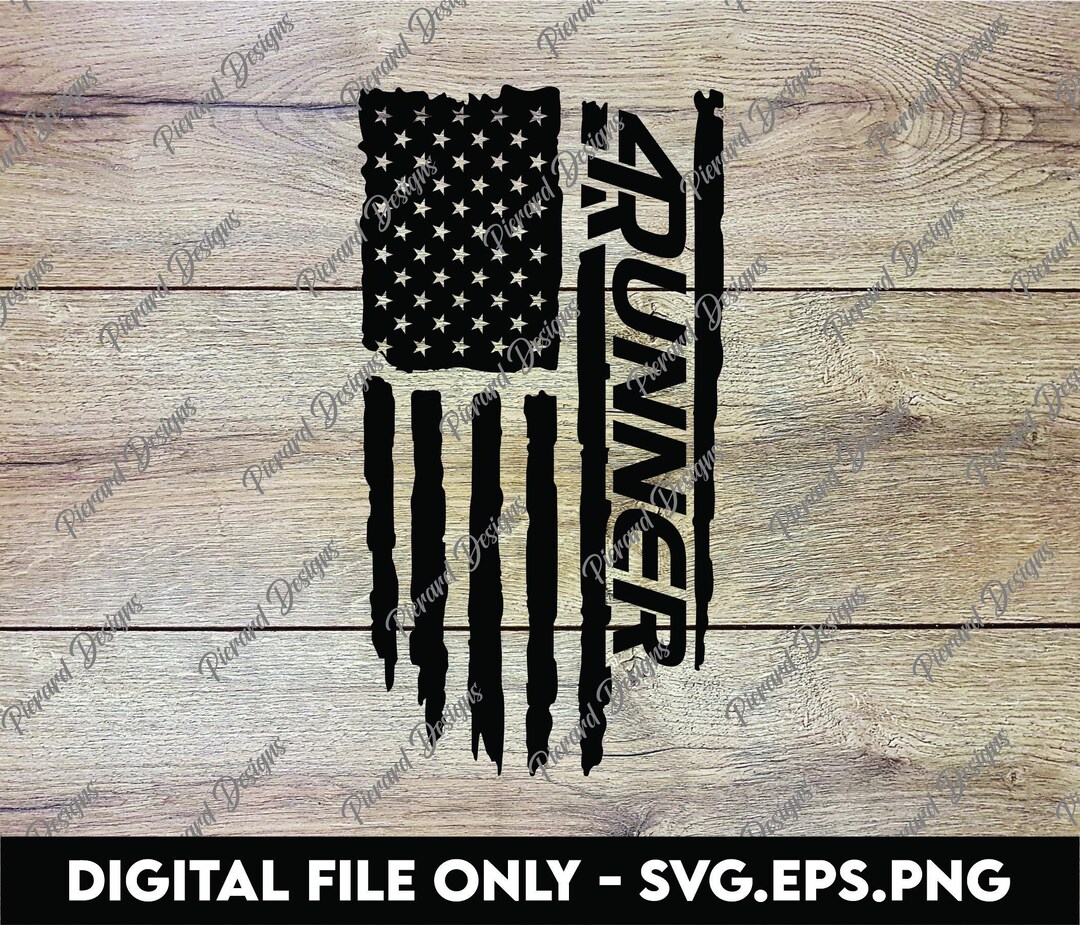 Toyota 4runner Text With Flag - SVG, PNG, EPS Digital Files - Etsy