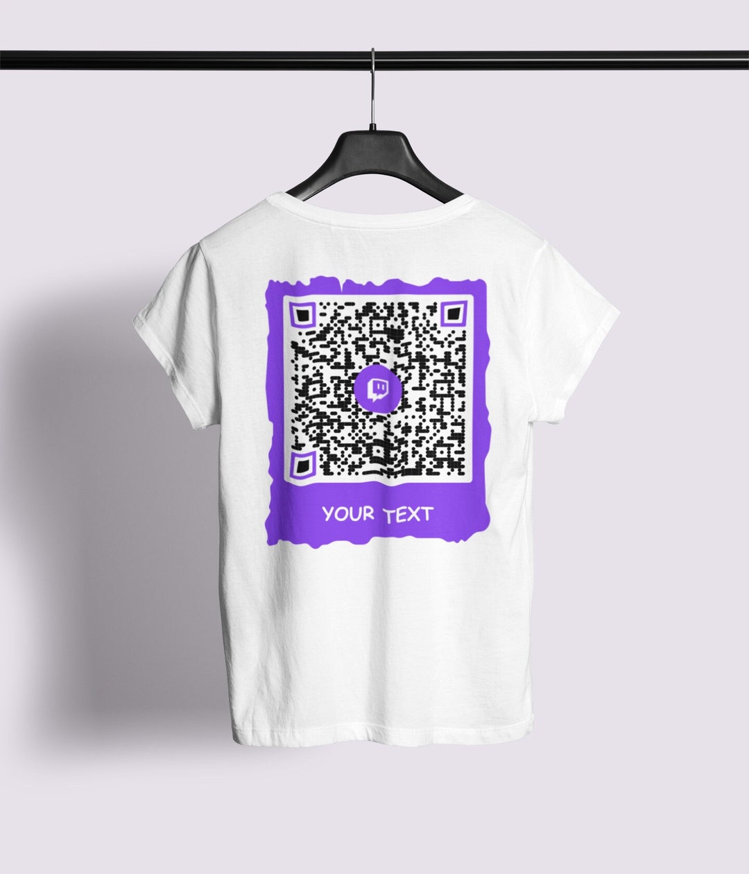 Twitch Custom QR Code T-shirt, Personalized Scannable Tee, Link to Your ...