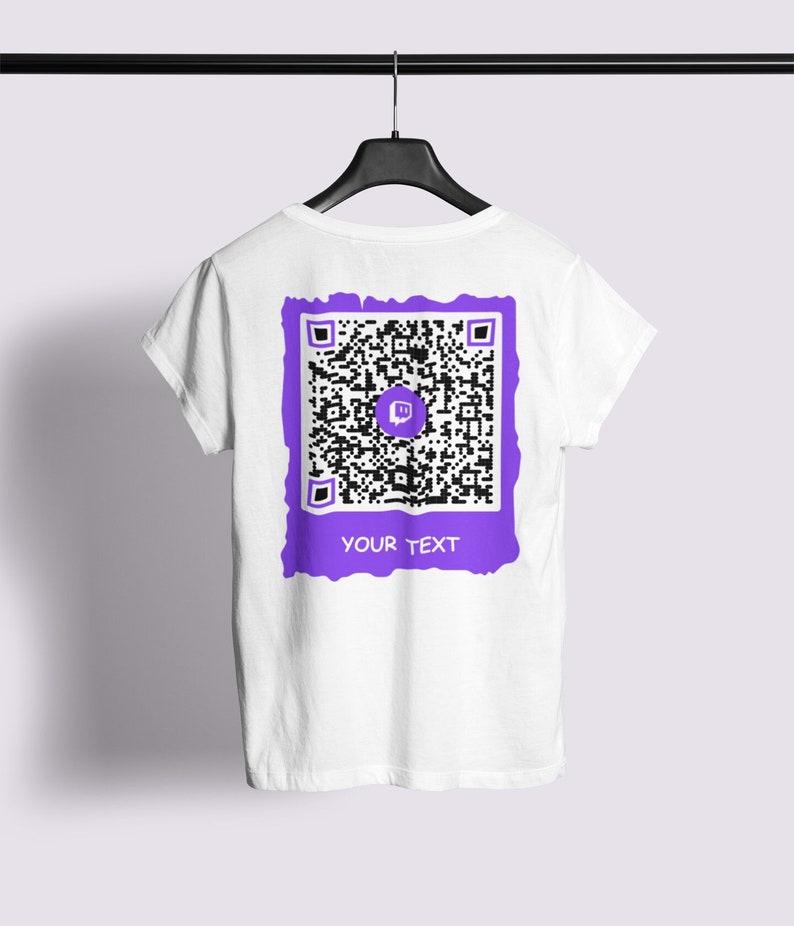 Twitch Custom QR Code T-shirt, Personalized Scannable Tee, Link to Your ...