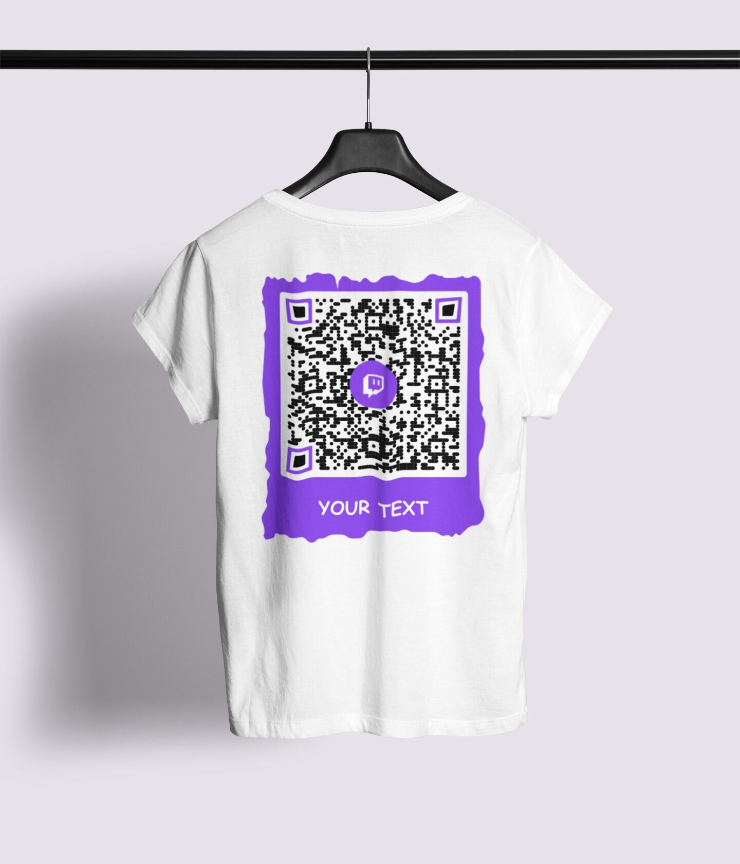 Twitch Custom QR Code T-shirt, Personalized Scannable Tee, Link to Your ...