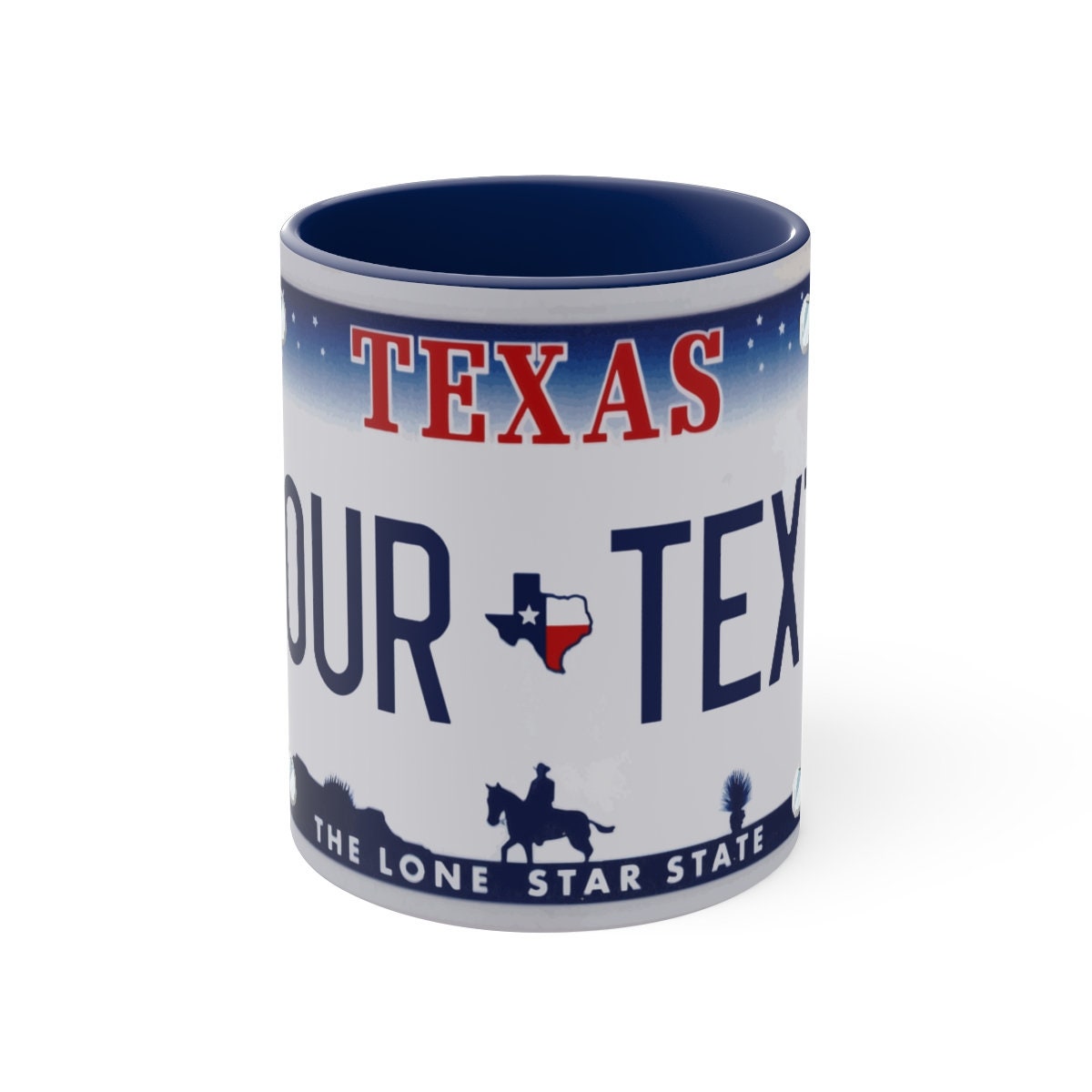 Custom Texas State License Plate Coffee Mug Vintage Car Design Mugs ...