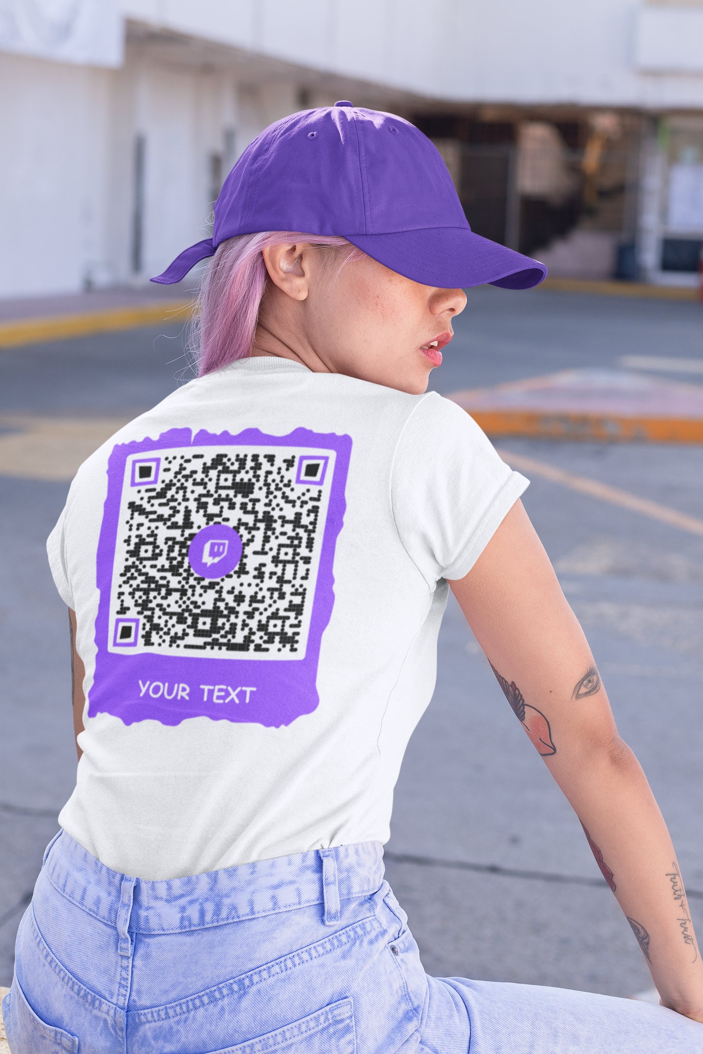 Twitch Custom QR Code T-shirt, Personalized Scannable Tee, Link to Your ...
