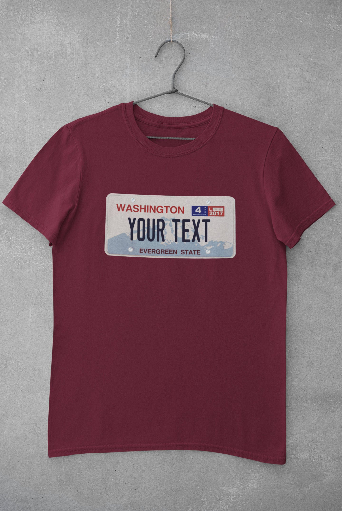 Custom Washington State License Plate T-shirt Vintage Car Shirt Retro ...