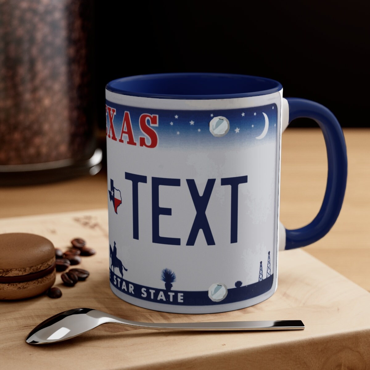Custom Texas State License Plate Coffee Mug Vintage Car Design Mugs ...