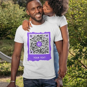Twitch Custom QR Code T-shirt, Personalized Scannable Tee, Link to Your ...